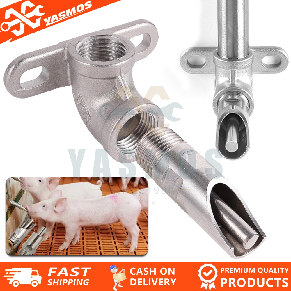 1/2" Stainless Steel Pig Drinker Piglet Automatic Drinker Kit Pig ...