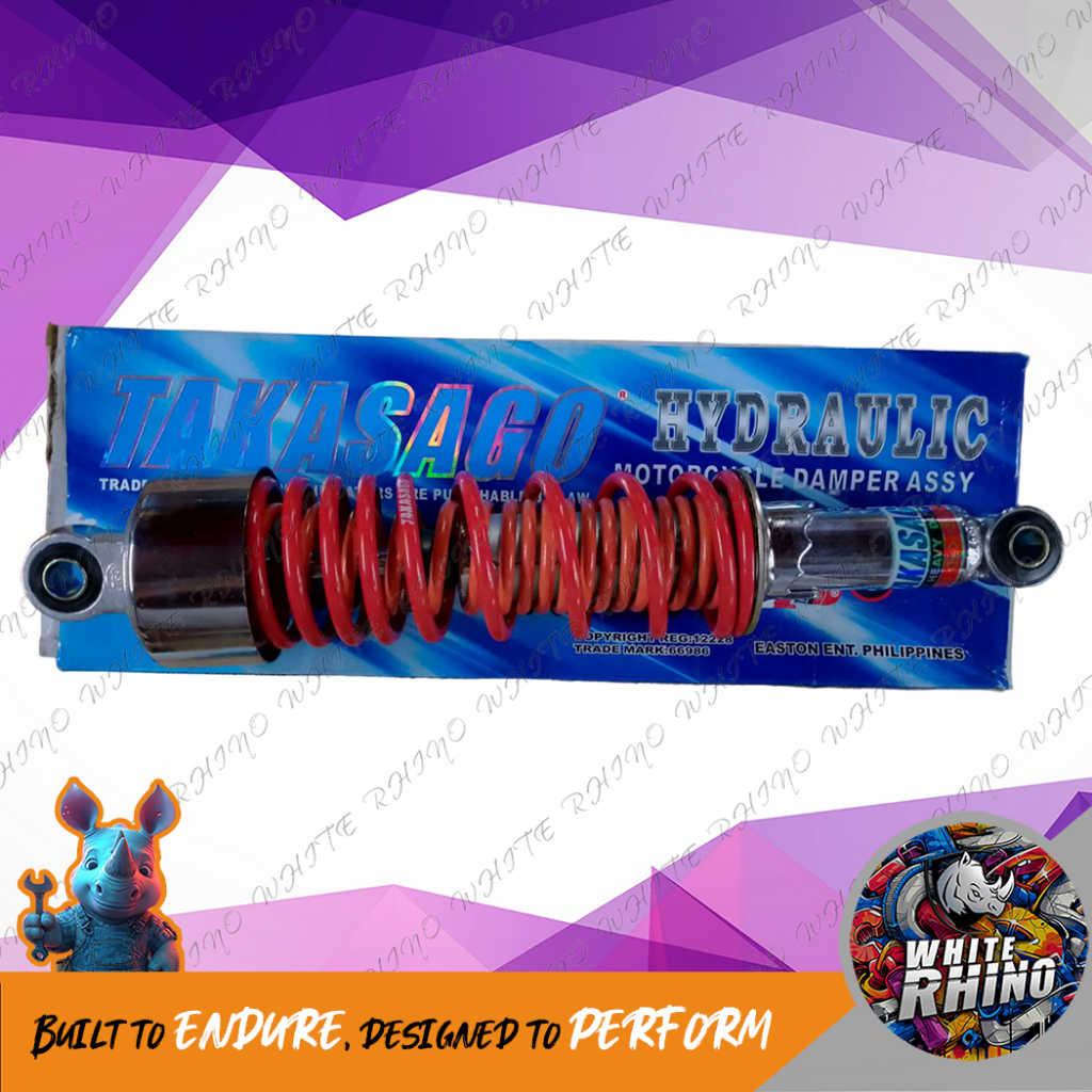 TAKASAGO CT100 REAR SHOCK ABSORBER - RED - HYDRAULIC MOTORCYCLE DAMPER ...