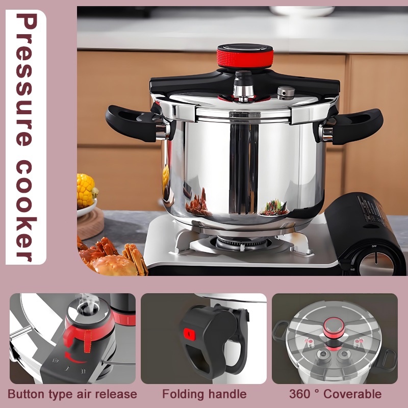 Heavy duty 8L Pressure Cooker Applicable induction cooker stainless ...