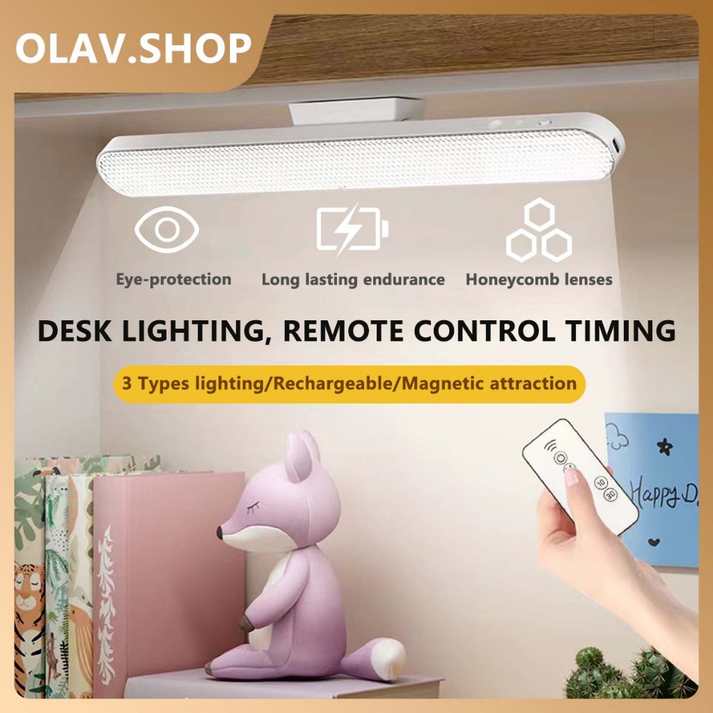 Magnetic LED Light Rechargeable Table Lamp For Study Remote Control Desk Lamp Dimmable Cabinet ...