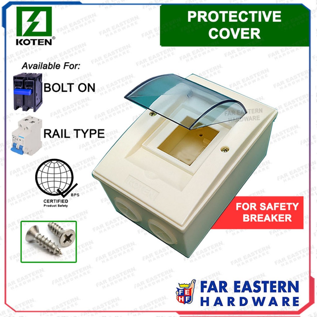 KOTEN Protective Cover Housing for Electrical Circuit Safety Breaker Bolt On | Rail Type HPH ...