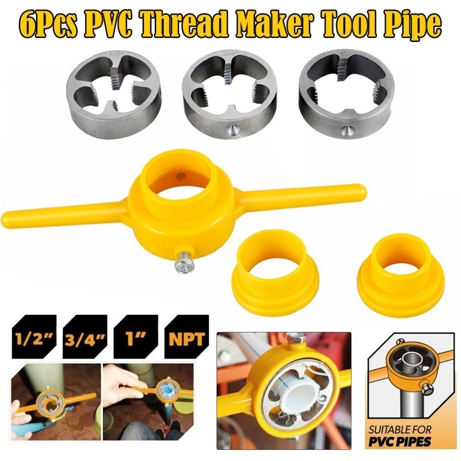 MS/6PCS PVC Steel Threads On Water Pipes Maker Yellow Plasric Pipe ...