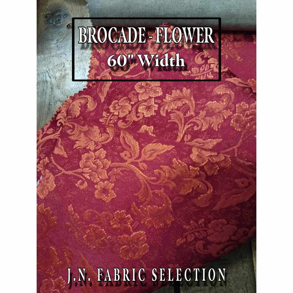 NEW ELEGANT BROCADE - FLOWER DESIGN FABRIC FOR MULTI - PURPOSES 60 ...