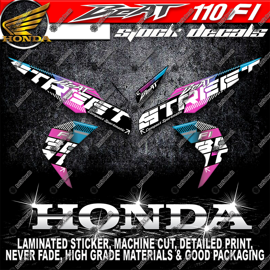HONDA BEAT 110 FI V2 STREET 2O23 DECALS STICKER FOR MOTORCYCLE PARTS ...