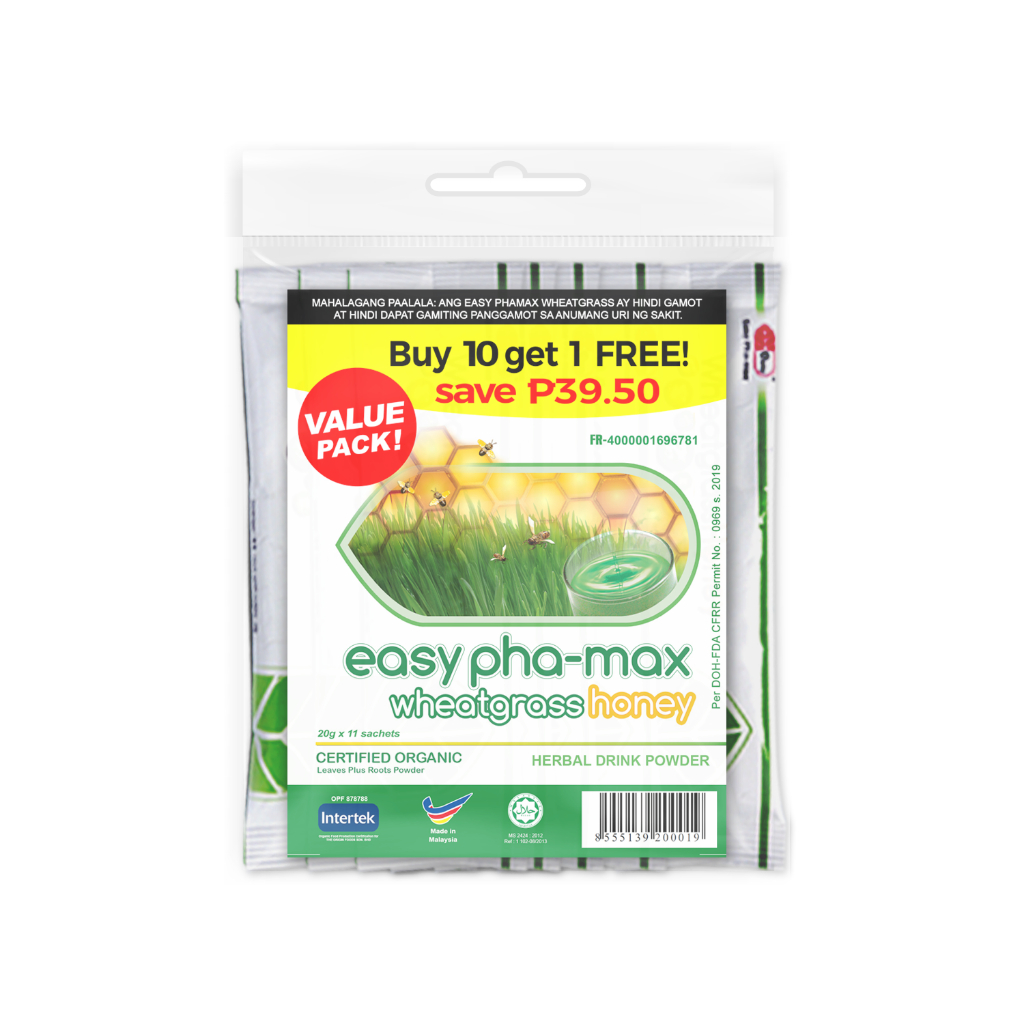 easy pha-max Wheatgrass HONEY 10+1 sachet | Shopee Philippines