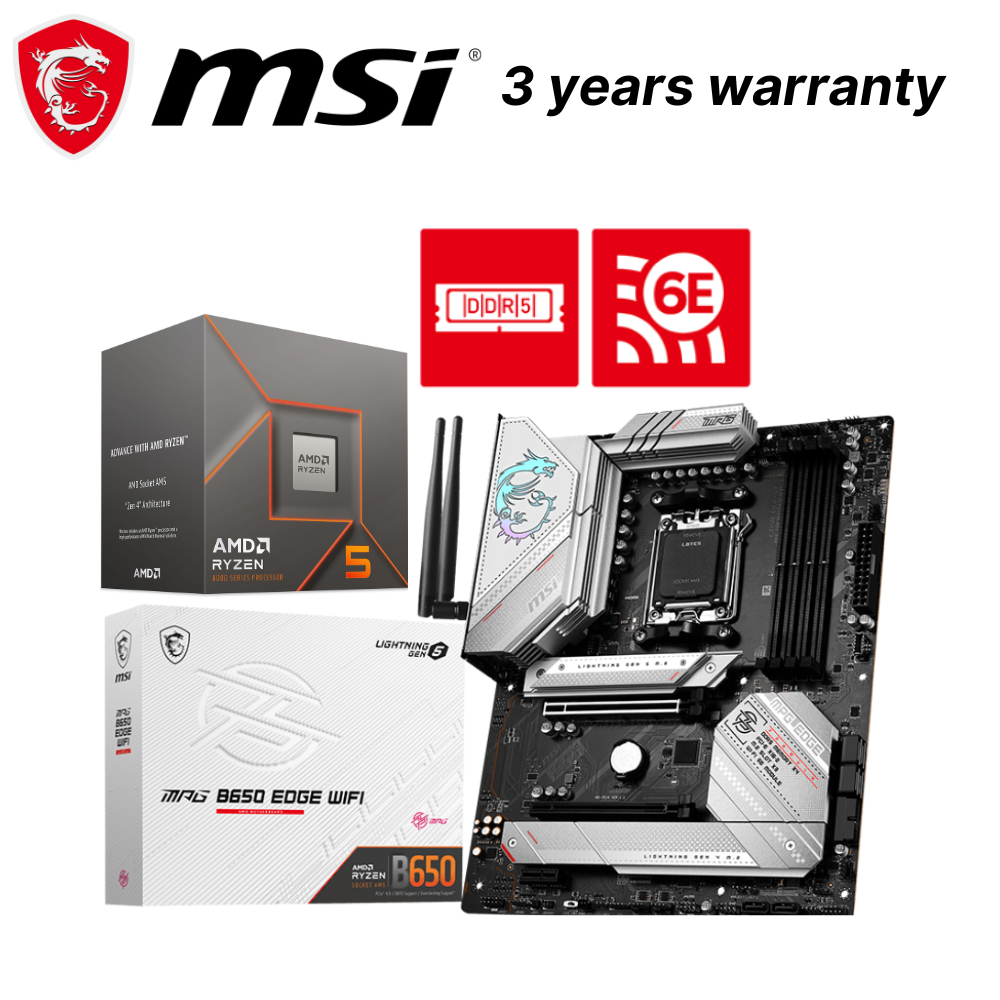 MSI Bundle Ryzen Motherboard AMD 5 8400F with MPG B650 Edge Wifi ...