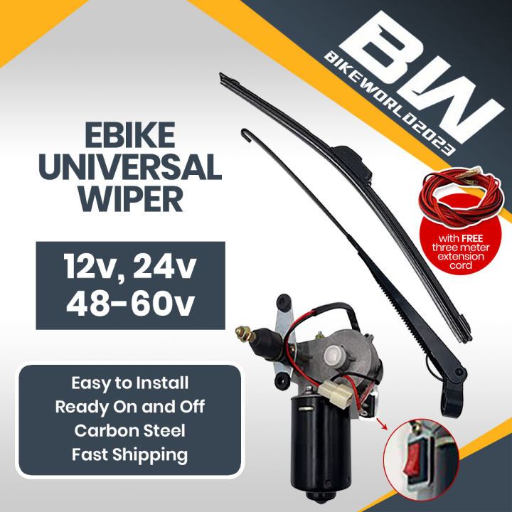 Bikeworld Wiper Ebike and Tricycle Universal wiper 12v 24v or 48v-60 ...