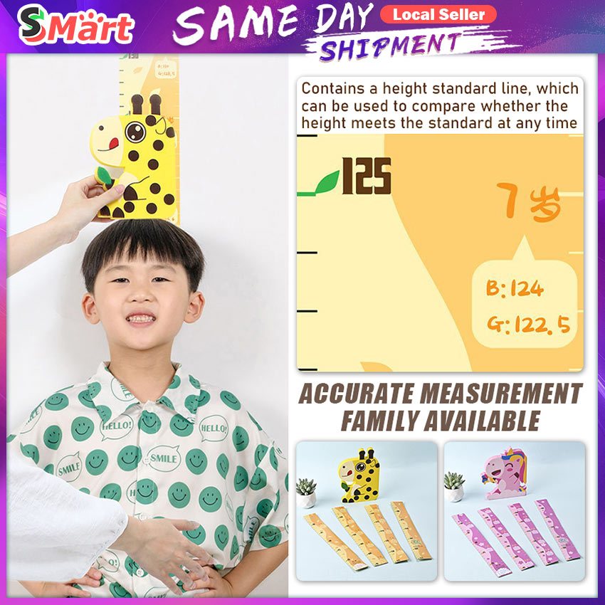 3D Cartoon Children's Height Wall Stickers Magnetic Removable Height ...