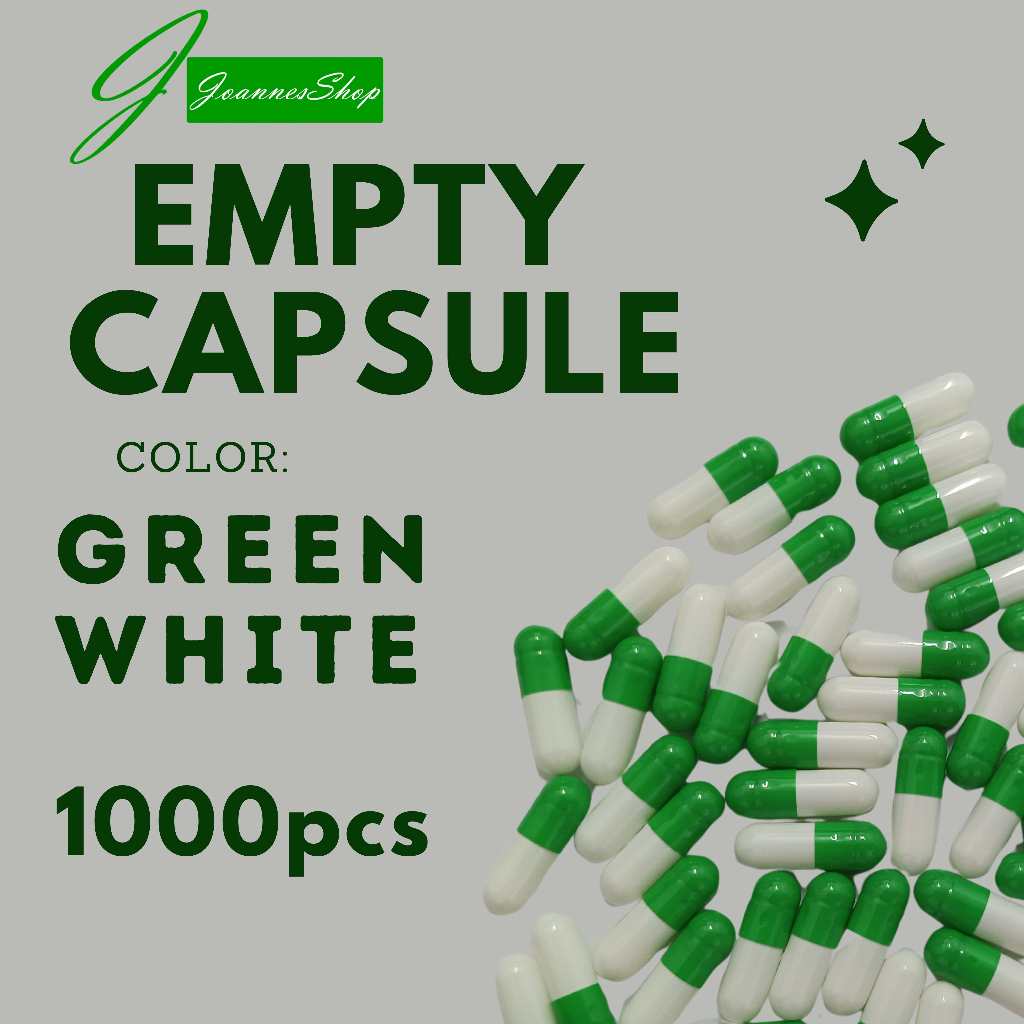 WHITE GREEN EMPTY CAPSULE SIZE 0 (1000pcs) | Shopee Philippines