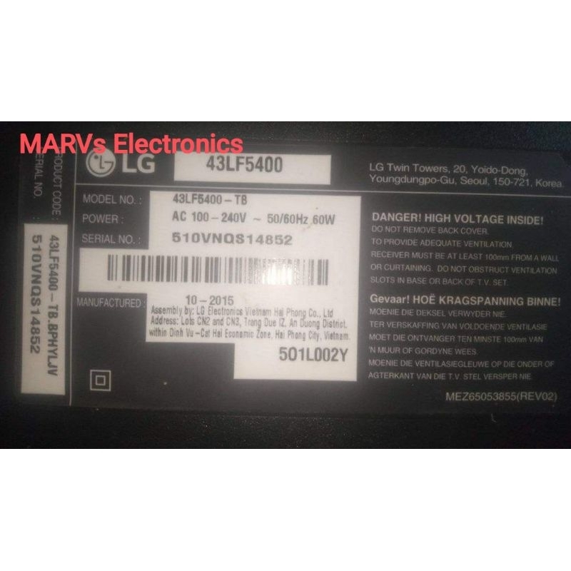 Backlight Set 43inch LG 43LF5400-TB Brandnew Edge 2strip 2S36L | Shopee ...