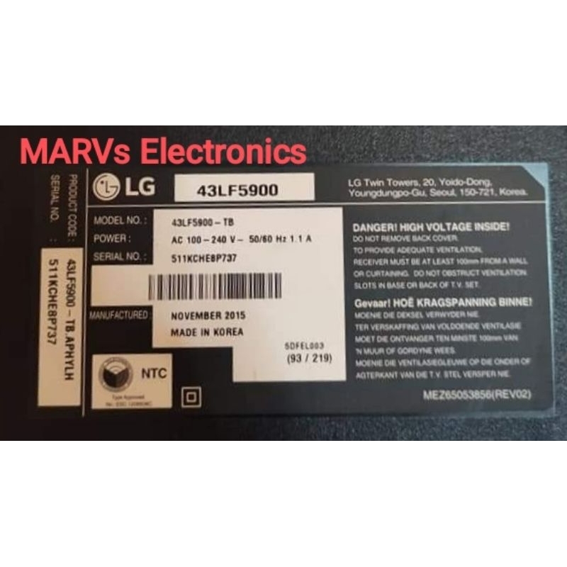 Backlight Set 43inch LG 43LF5900-TB Brandnew Edge 2strip 2S36L | Shopee ...