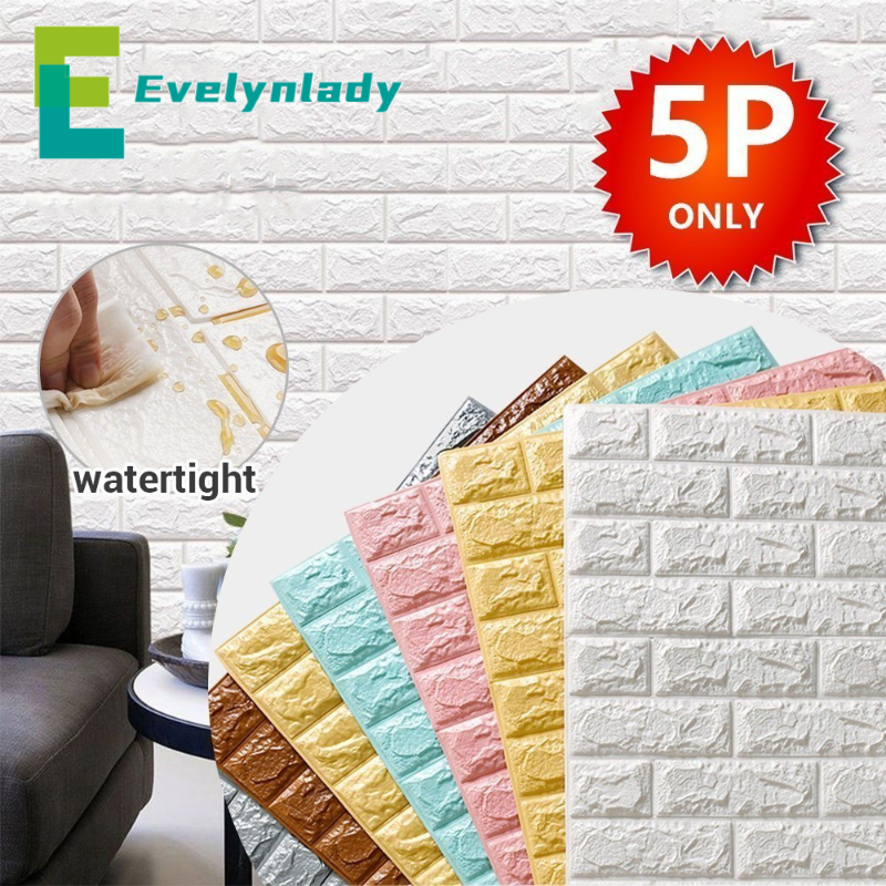 3D Bricks Wallpaper Waterproof Foam Self Adhesive Wallpaper Sticker For ...