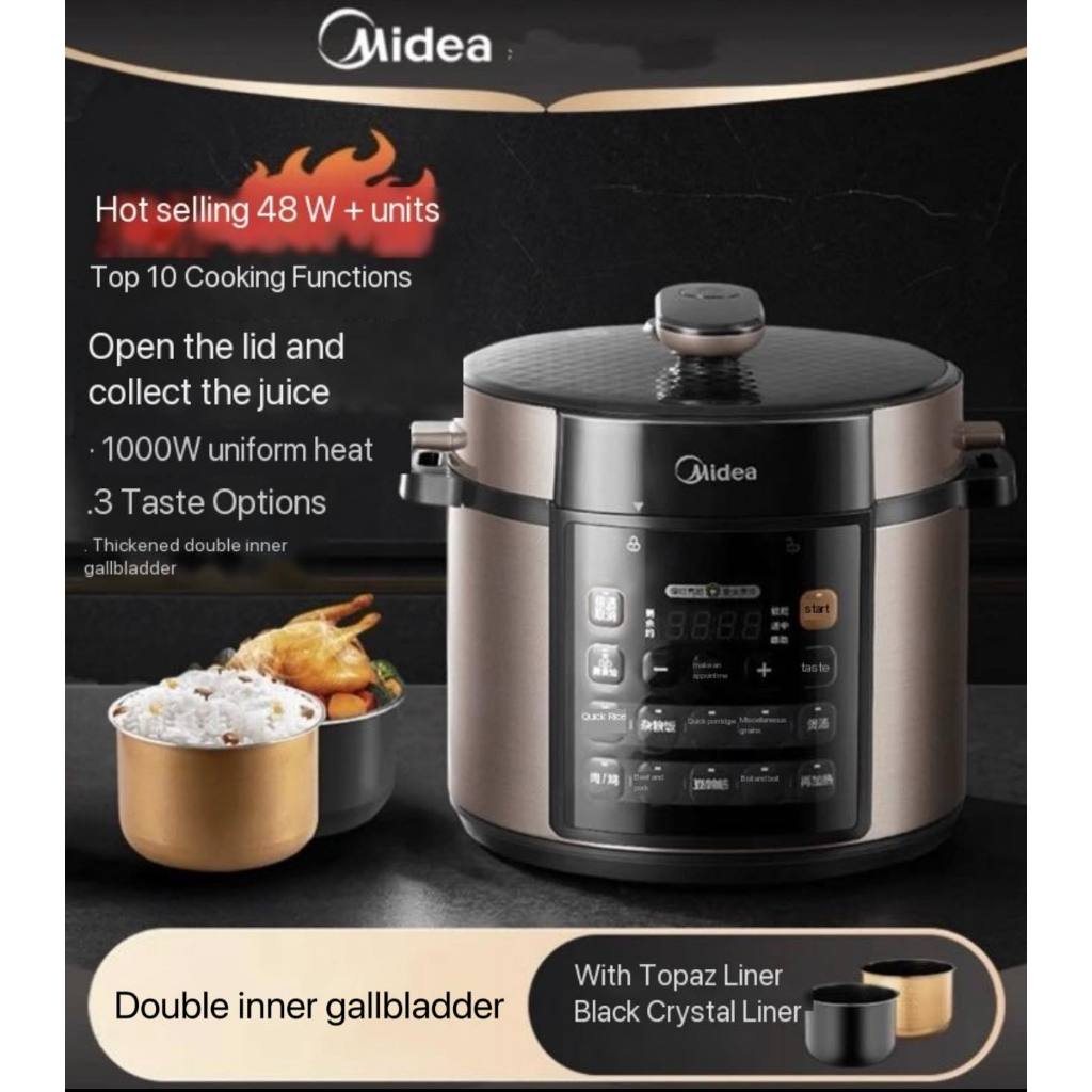 Midea 5.0L Digital Pressure 10-in-1 Multifunction Cooker electric ...