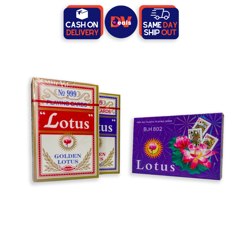 DVDEALS Baraha Playing Cards - Golden Lotus Plastic Paper Poker Card ...