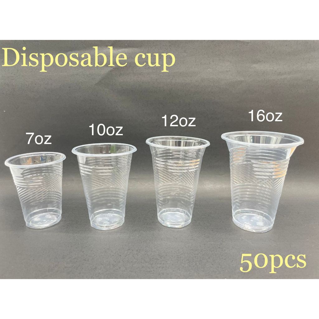 Disposable plastic cup 7oz-10oz-12oz-16oz (50pcs) | Shopee Philippines