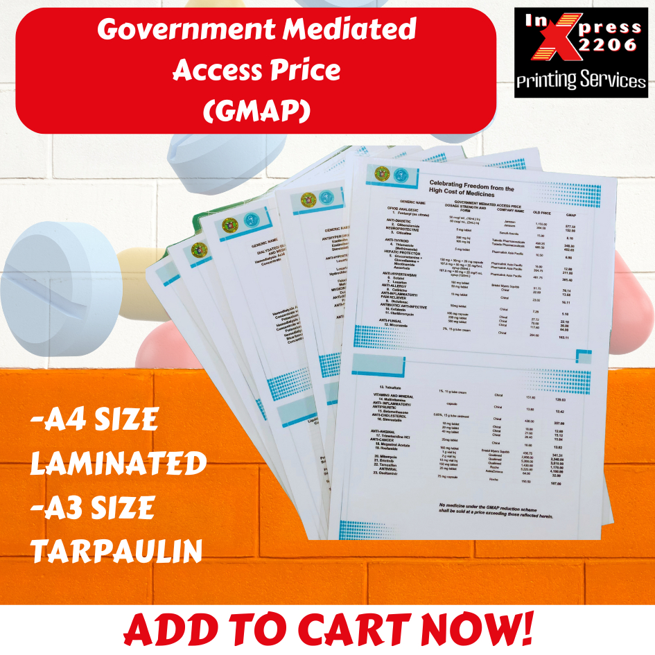 UPDATED NEW GMAP POSTER FOR DRUGSTORE PHARMACY | Shopee Philippines