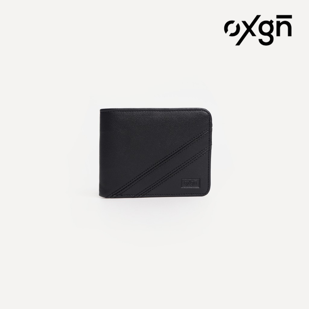 OXGN Bi-Fold Wallet For Men And Women (Black/Chocolate Brown) | Shopee ...