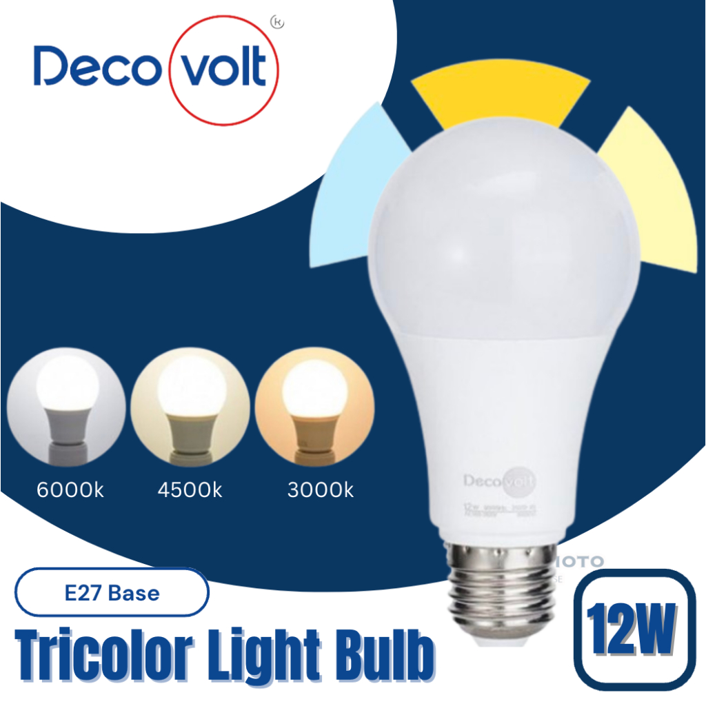 Decovolt Tri-color E27 LED Light Bulb 7W 9W 12W Day & Cool & Warm Light ...