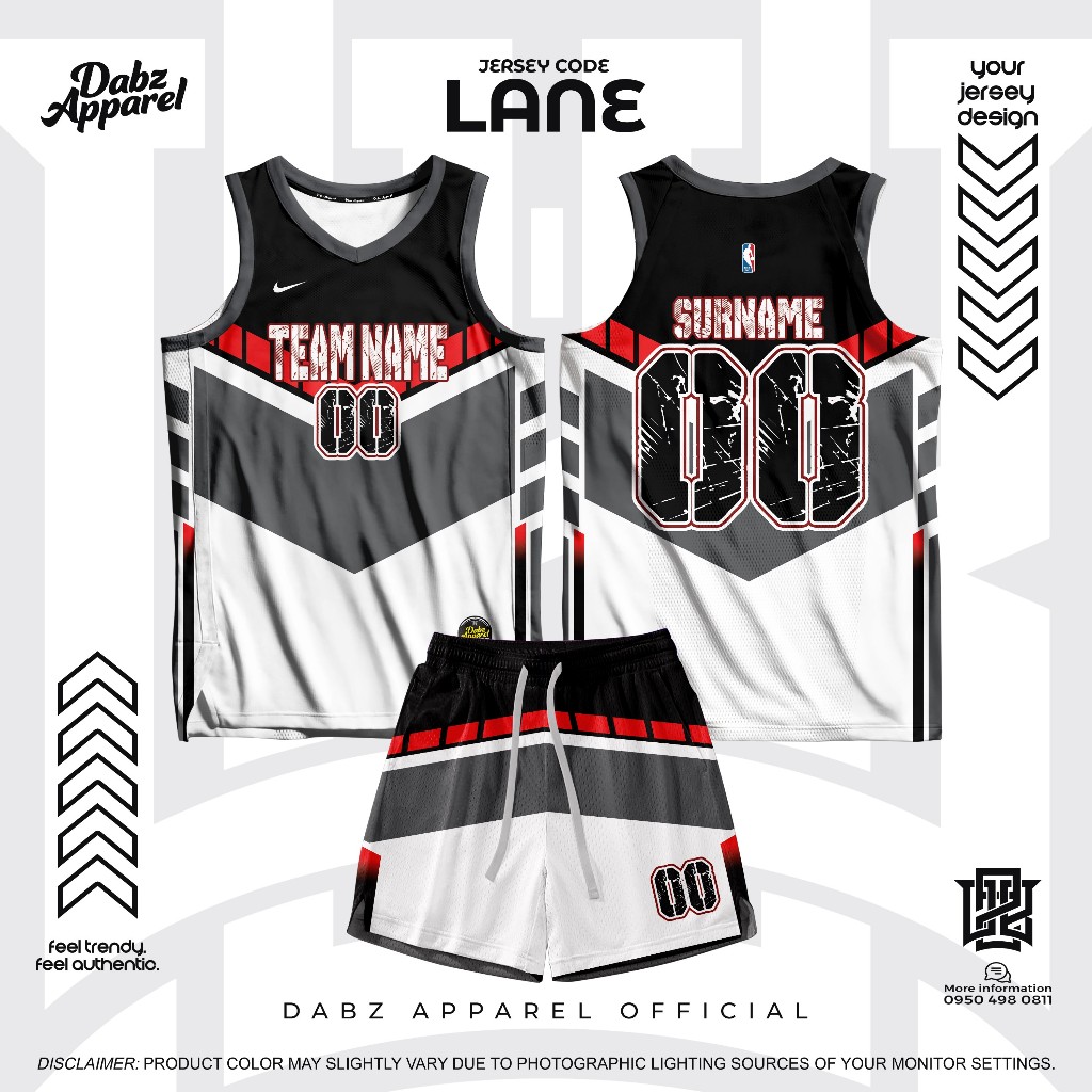 LANE Design Dabz Apparel Customized Jersey Sublimation New Design black ...
