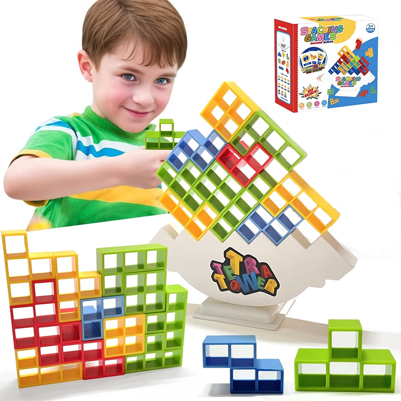 Tetris Balance Tower Game Toy Stacking Building Block Toys for Kids ...