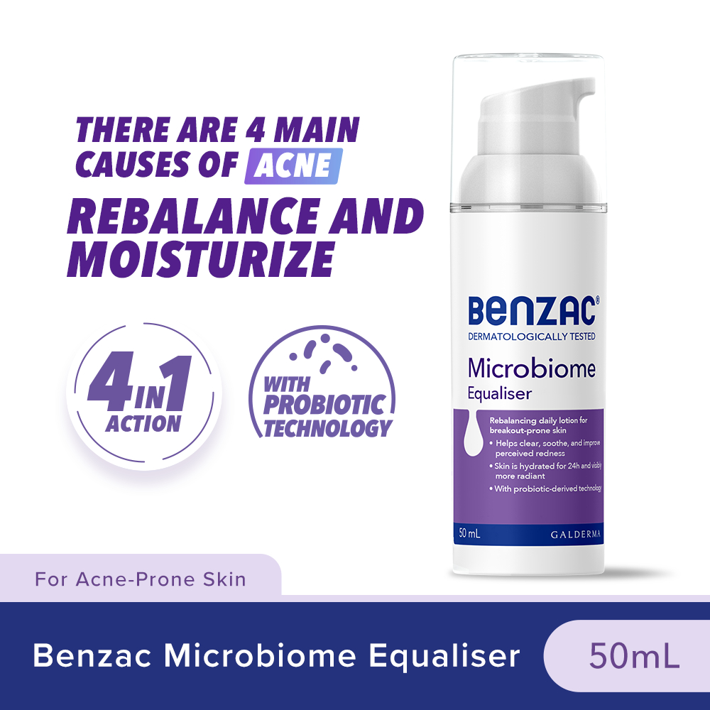Benzac Microbiome Equaliser 50g [Moisturizer with Probiotic Technology ...