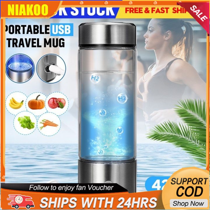 Hydrogen Water Maker Ionized Hydrogen Water Bottle Portable Hydrogen ...