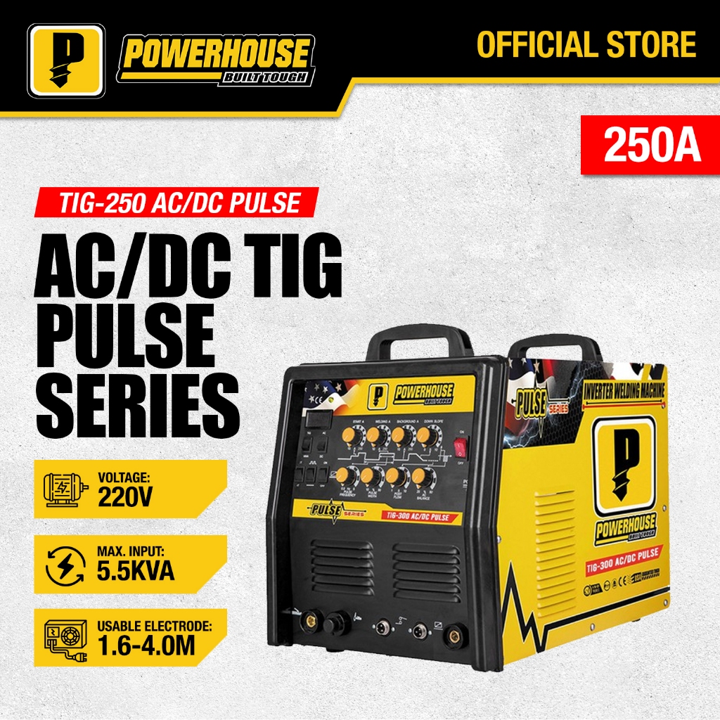 Powerhouse AC-DC TIG / MMA 2IN1 250A / 300A PULSE SERIES Inverter Heavy ...