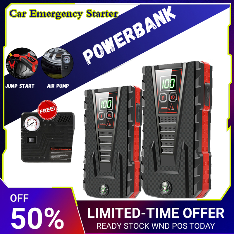 Car Jumper Starter 12V Multi-Function 99800mAh Emergency Rechargeable ...