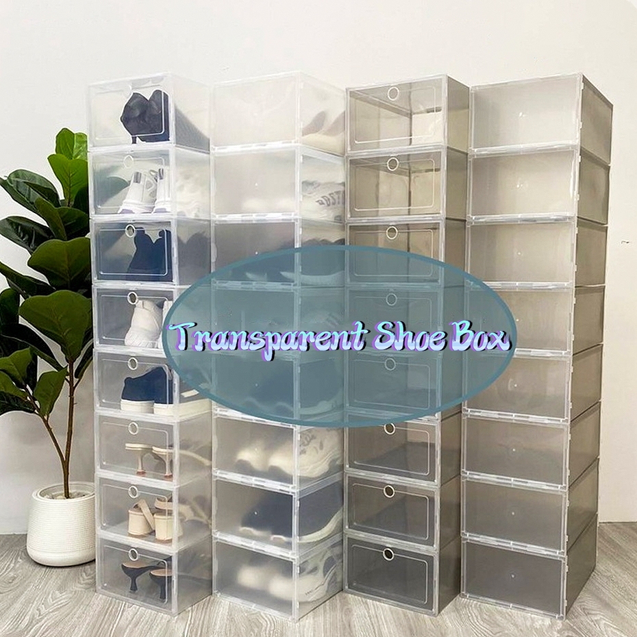 Big Size Foldable Transparent Shoe Box Colorful Hard Plastic Shoe Rack ...