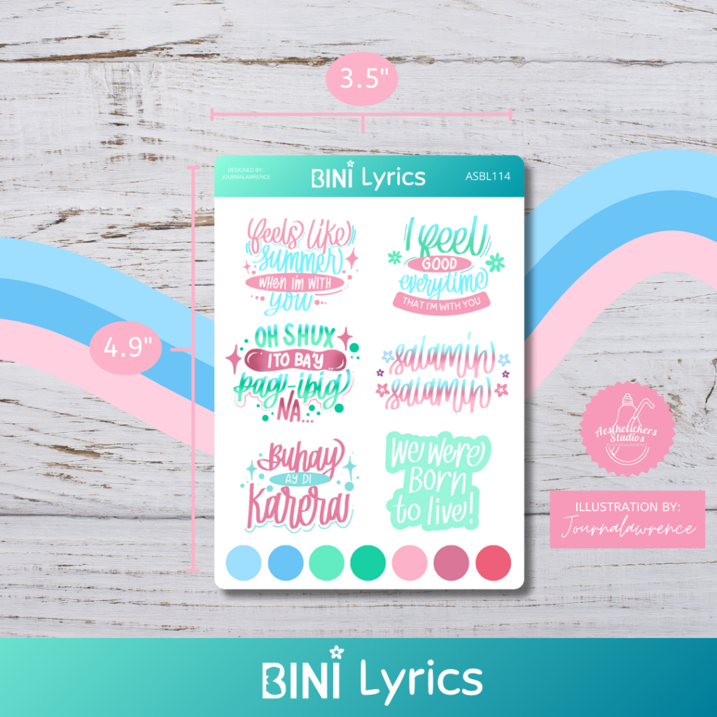 Bini Lyrics Kiss cut sticker by Journalawrence | Shopee Philippines