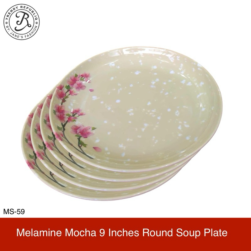Melamine Ware 9 Inches Round Dinner Plate Mocha Sakura | Shopee Philippines