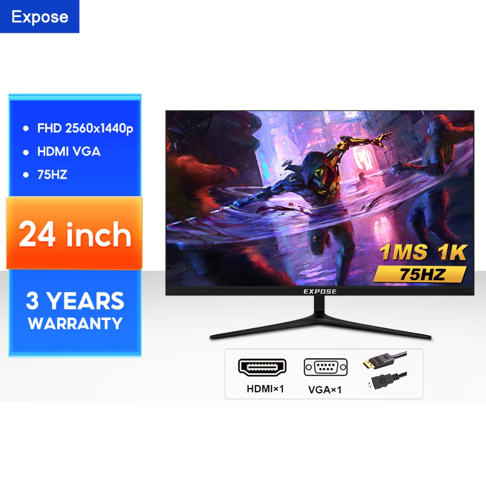 Expose 24 27 inch Gaming Monitor 120Hz/144Hz/165Hz Curved white PC ...
