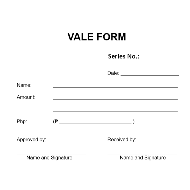 (GENERIC) VALE FORM 4x5 Carbonized - Cash Advance Form | Shopee Philippines