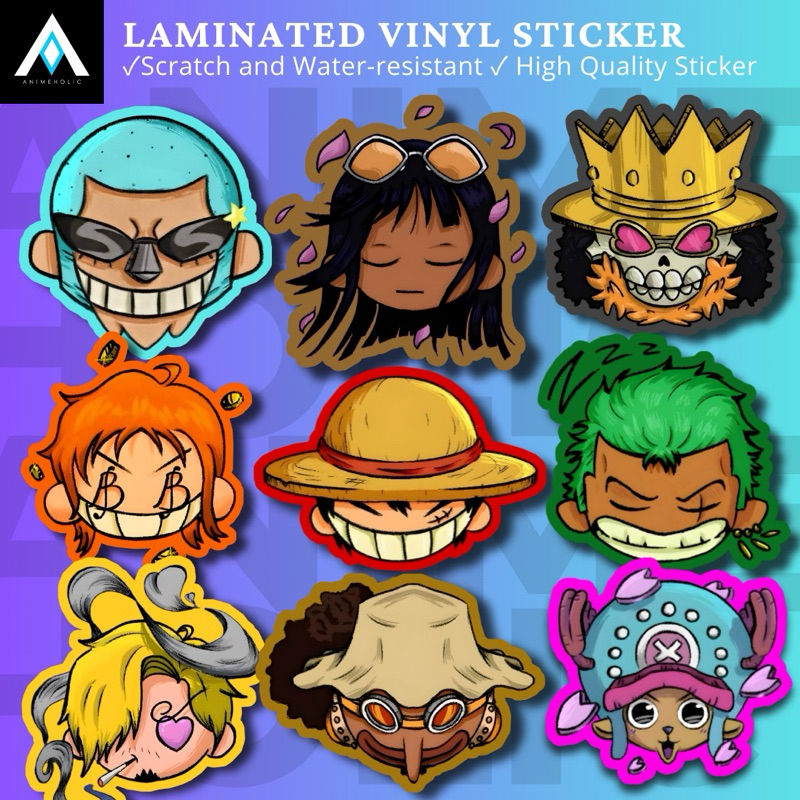 ONE PIECE STICKERS CHARACTERS ~ LAMINATED VINYL STICKERS ~ ANIMEHOLIC ...