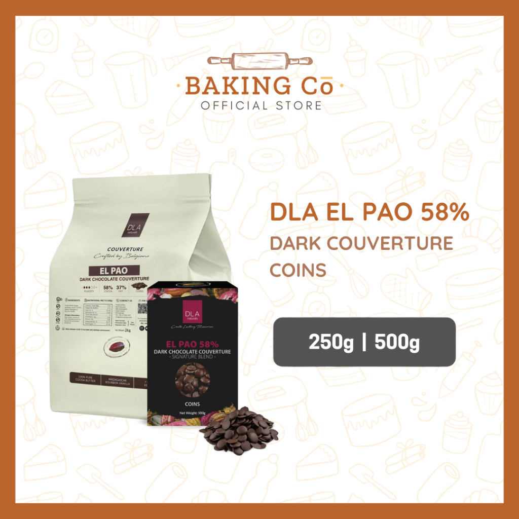 DLA El Pao 58% Dark Chocolate Couverture Callets - 250g | 500g | Shopee ...