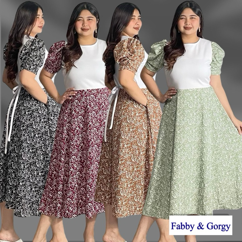 New! Gorgy Combi Dress with Pockets and Tie Freesize (Small to Large ...