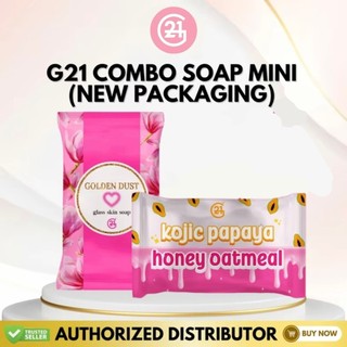 G21BARS GOLDEN DUST Glass Skin Soap MINI Kojic Papaya Honey Oatmeal Duo ...