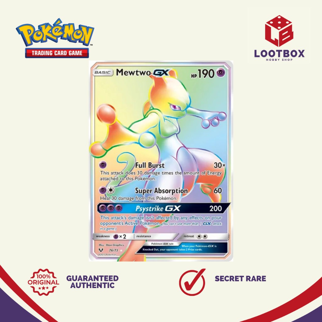 Pokemon Card Game: Mewtwo GX (Secret Rare) - Shining Legends | Shopee ...