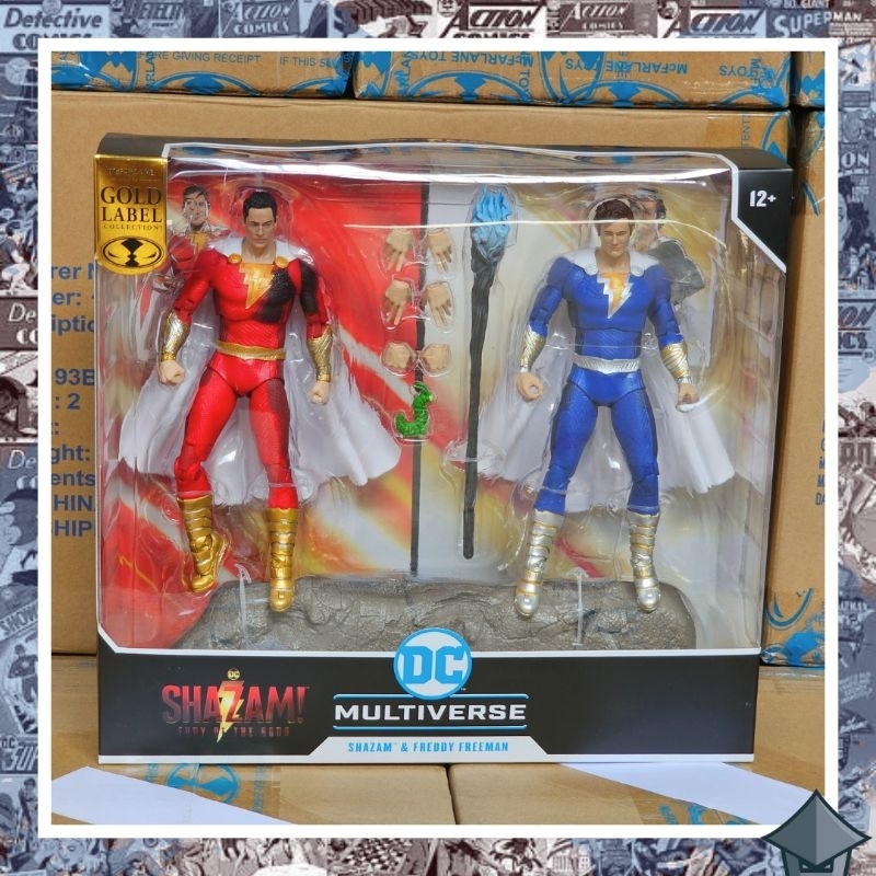 SHAZAM (BATTLE DAMAGED) & FREDDY FREEMAN (GOLD LABEL) McFarlane Toys DC ...