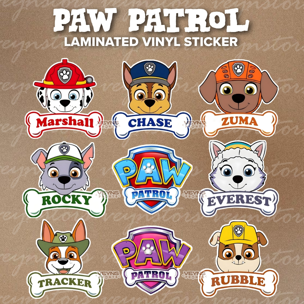 PAW PATROL CHASE MARSHALL ZUMA SKYE ROCKY RUBBLE TUCK EVEREST TRACKER ...