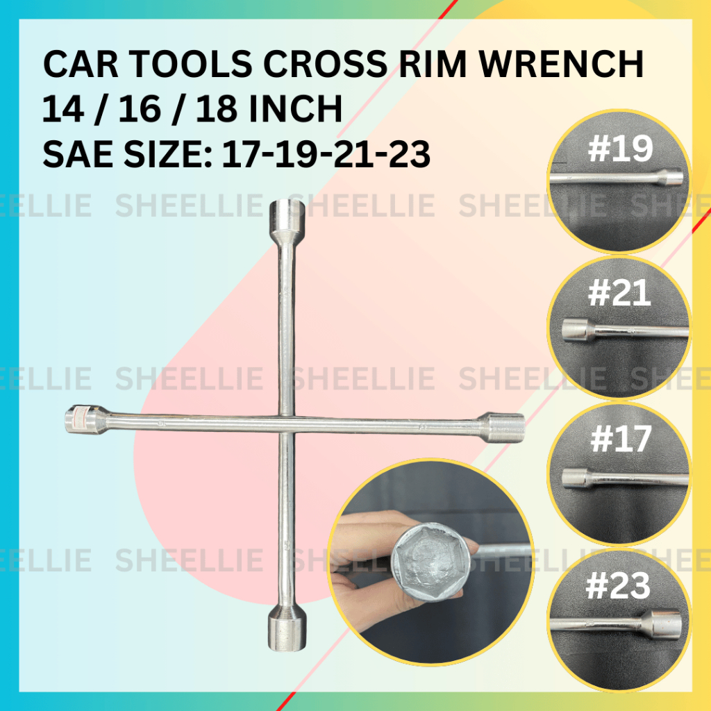 Universal Car Cross Rim Wrench Tire Wrench 17*19*21*23mm 4in1 High ...
