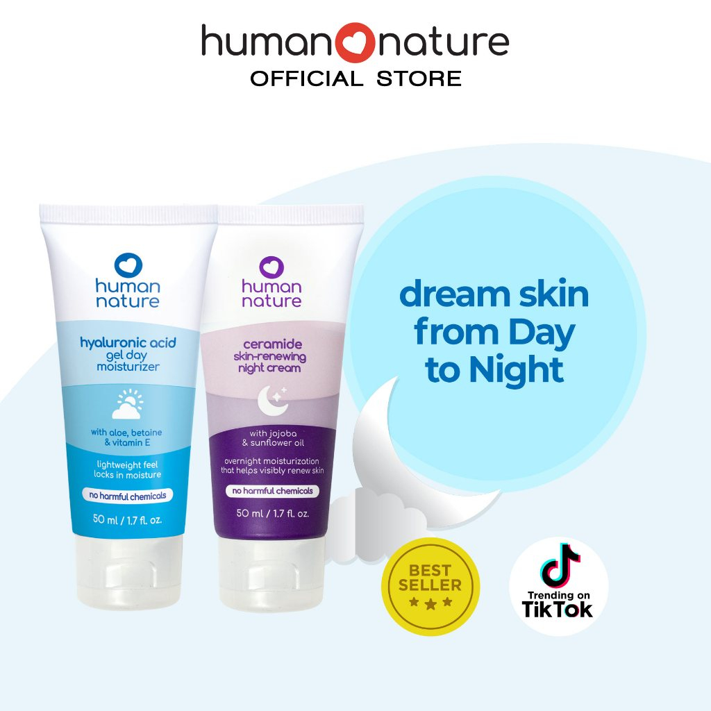 Human Nature Moisture Duo (Hyaluronic Acid Gel Day Moisturizer ...