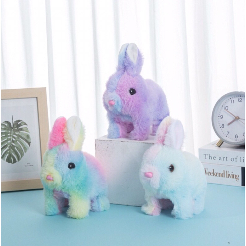 DXL NEW ELECTRIC PLUSH RABBIT INTERACTIVE RAINBOW SOFT RABBIT | Shopee ...