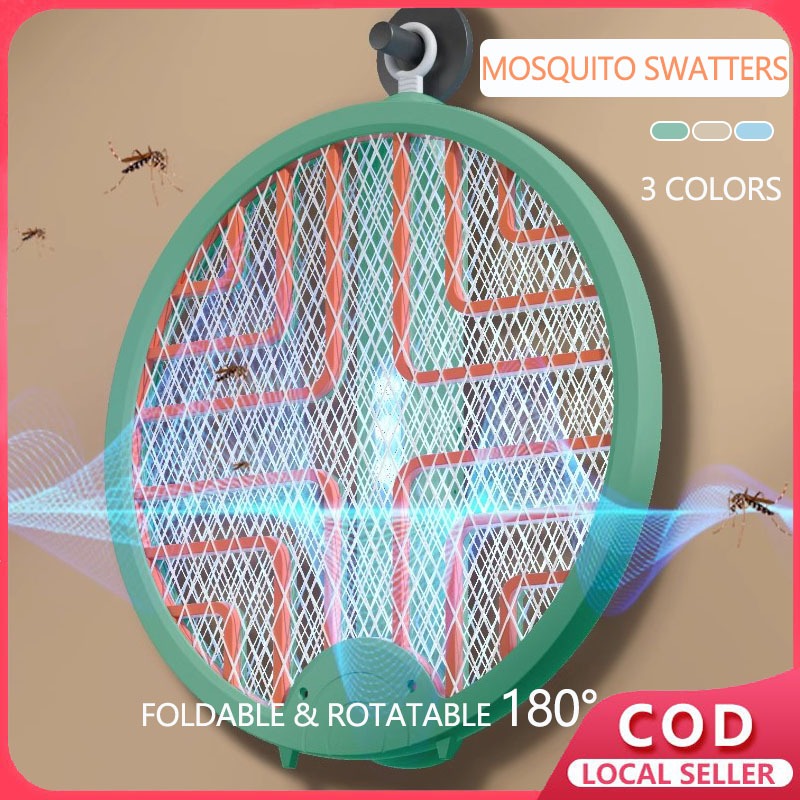 3 In 1 Rechargeable Electric Mosquito Killer Swatter Racket High ...