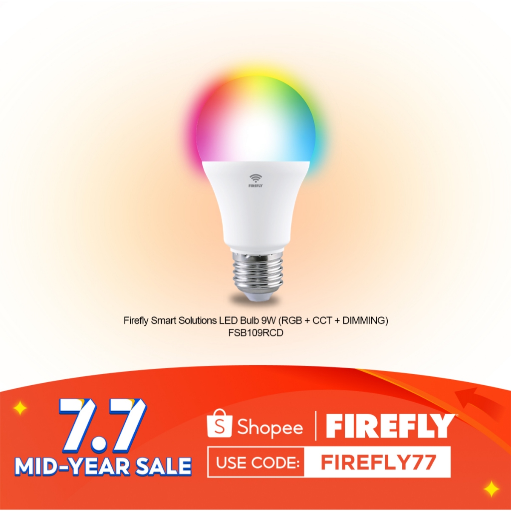 Firefly Smart Solutions Smart LED Bulb RGB + CCT + Dimming 9W ...