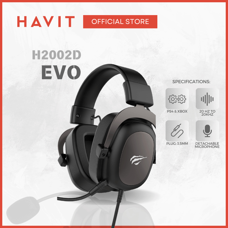 Havit Evo H2002D || 3.5mm Gaming Headphone || Black+Ochre | Shopee ...