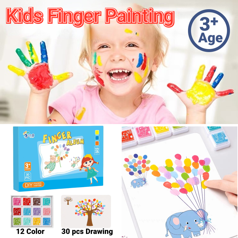 12 Colors Safety Pigment Creative Finger Painting Educational Learning ...
