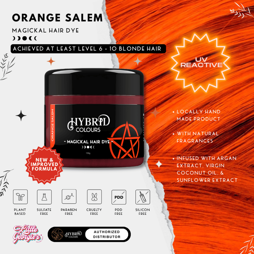 Hybrid Colours Magickal Hair Dye 150g - ORANGE SALEM [UV, Neon, Organic ...