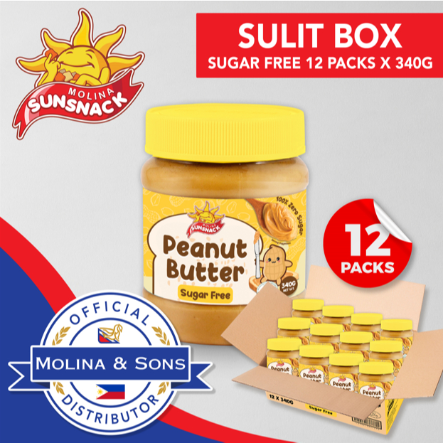 SUNSNACK PEANUT BUTTER SUGAR FREE 340G SULIT BOX (PACK OF 12) | Shopee ...