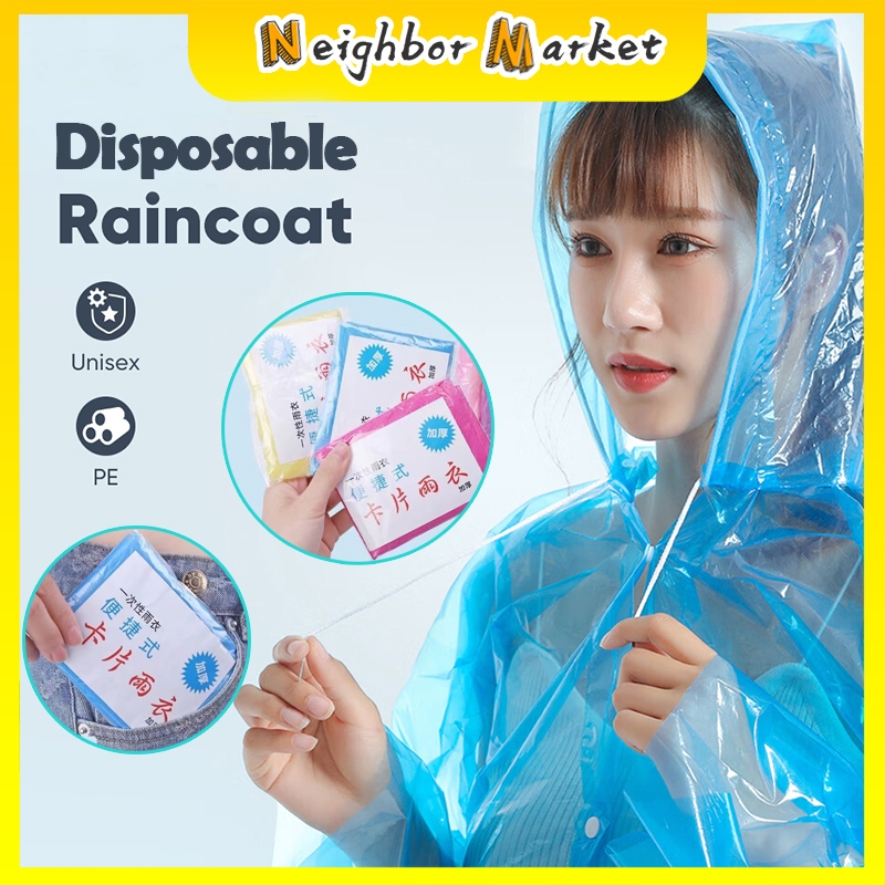 Card Raincoat Disposable Portable Raincoat Whole Body Rain Cover ...